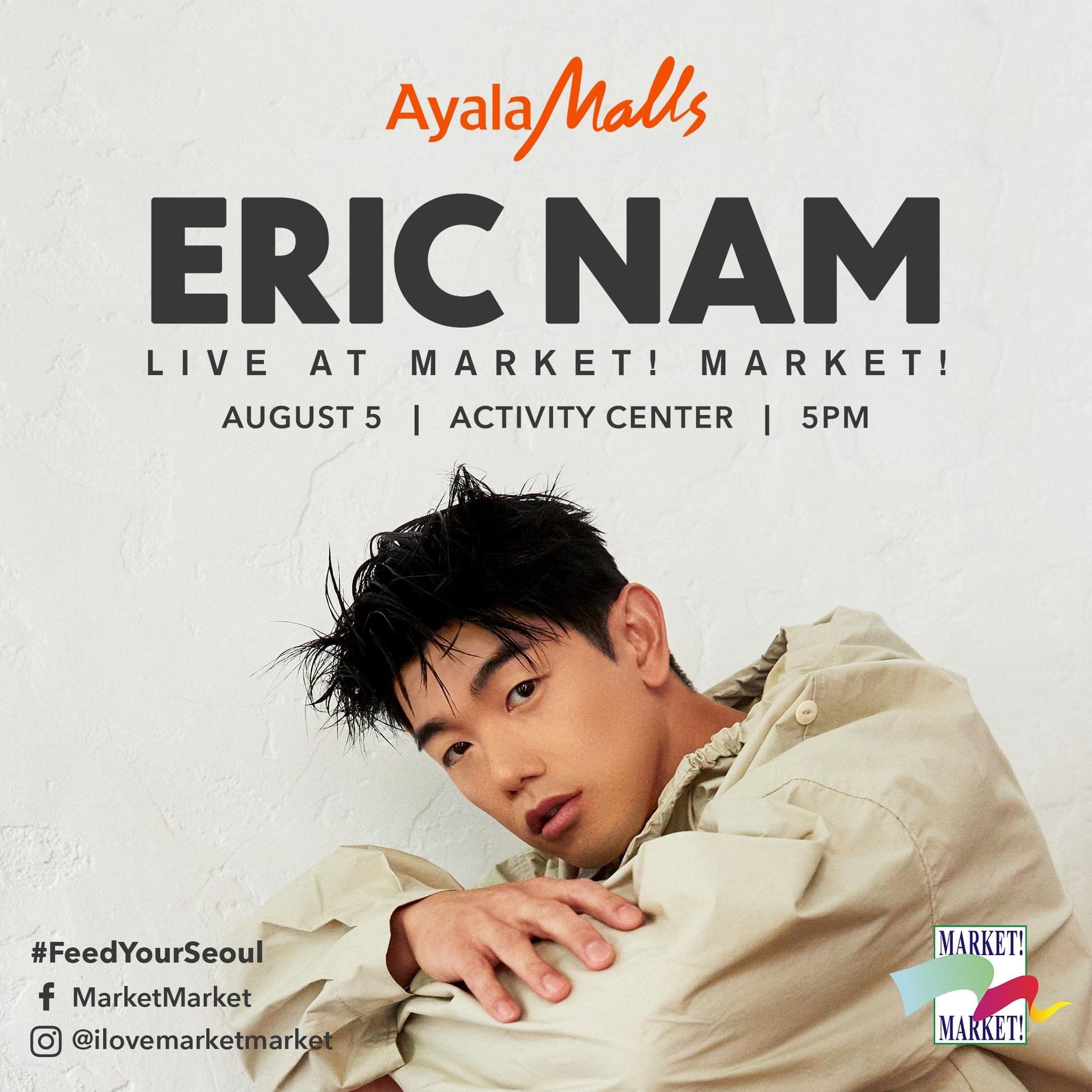 Want to See Eric Nam Live at Market Market? Here's How - Philippine ...