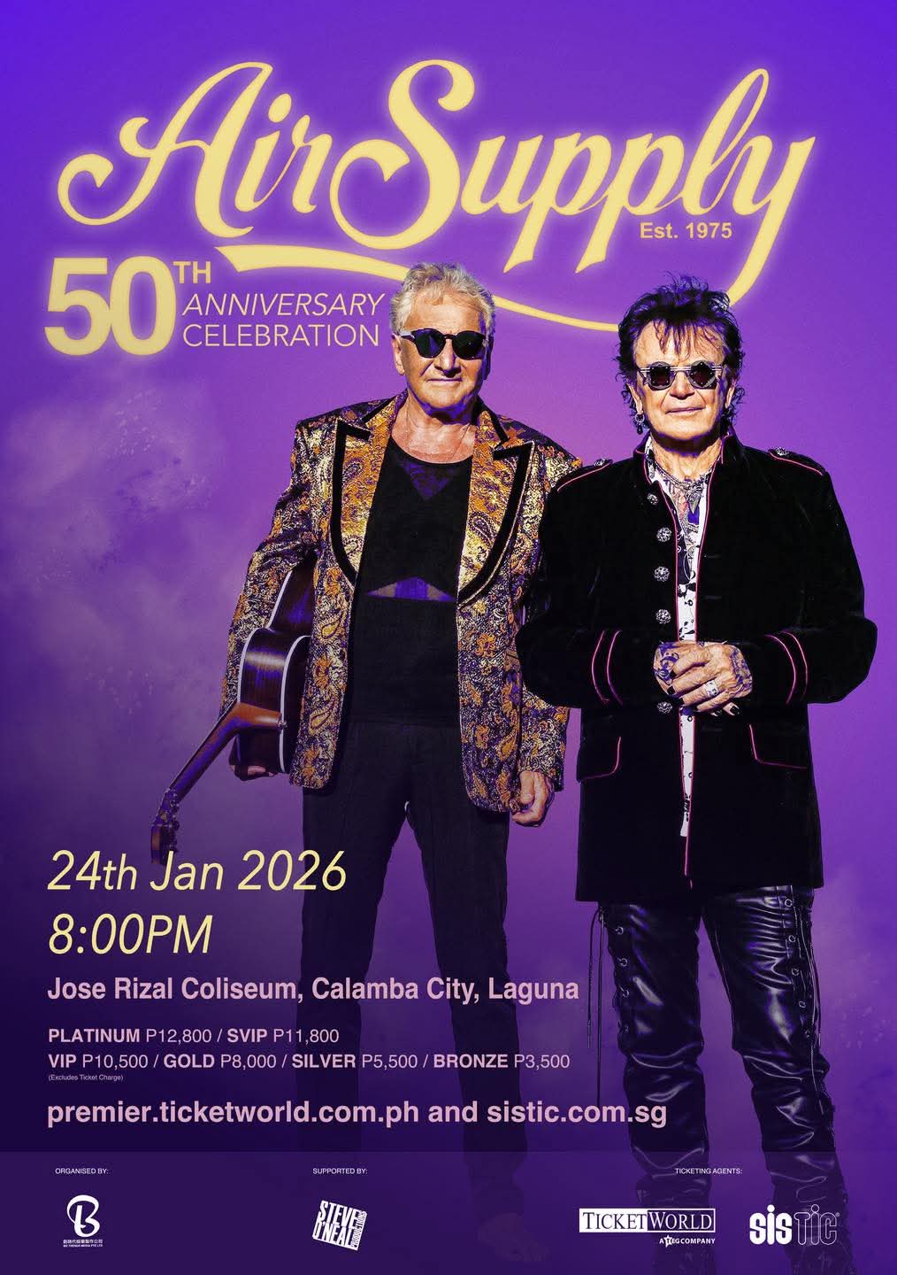 Air Supply Celebrates 50 Years with a Live Concert in Calamba City ...